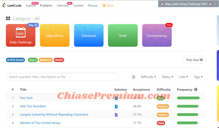 Tài khoản LeetCode Premium: Nâng cao kỹ năng phỏng vấn IT